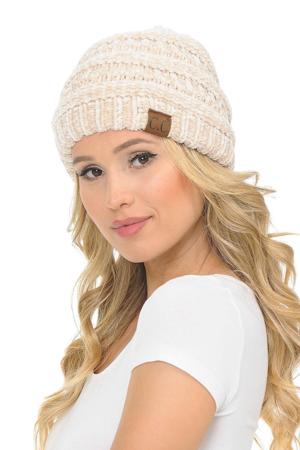 C.C Hat-30 Slouchy Thick Warm Cap Hat Skully Color Cable Knit Beanie ...