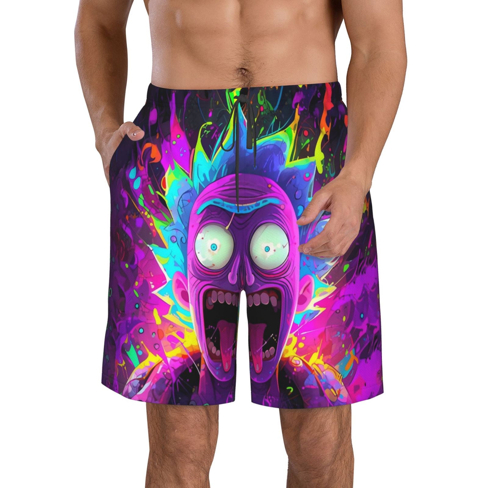 Click here for Sixfairde Mens Casual Rick And Morty Swim Trunks Q... prices