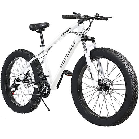 PanAme 21 Speed Fat Tire Adult Mountain Bike, 26-inch Wheel Bicycle, 4 ...