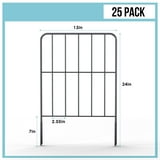 Outdoor Metal 25-Panel Flat-Top Garden Fence, 27ft Connectable, 24"x13 ...