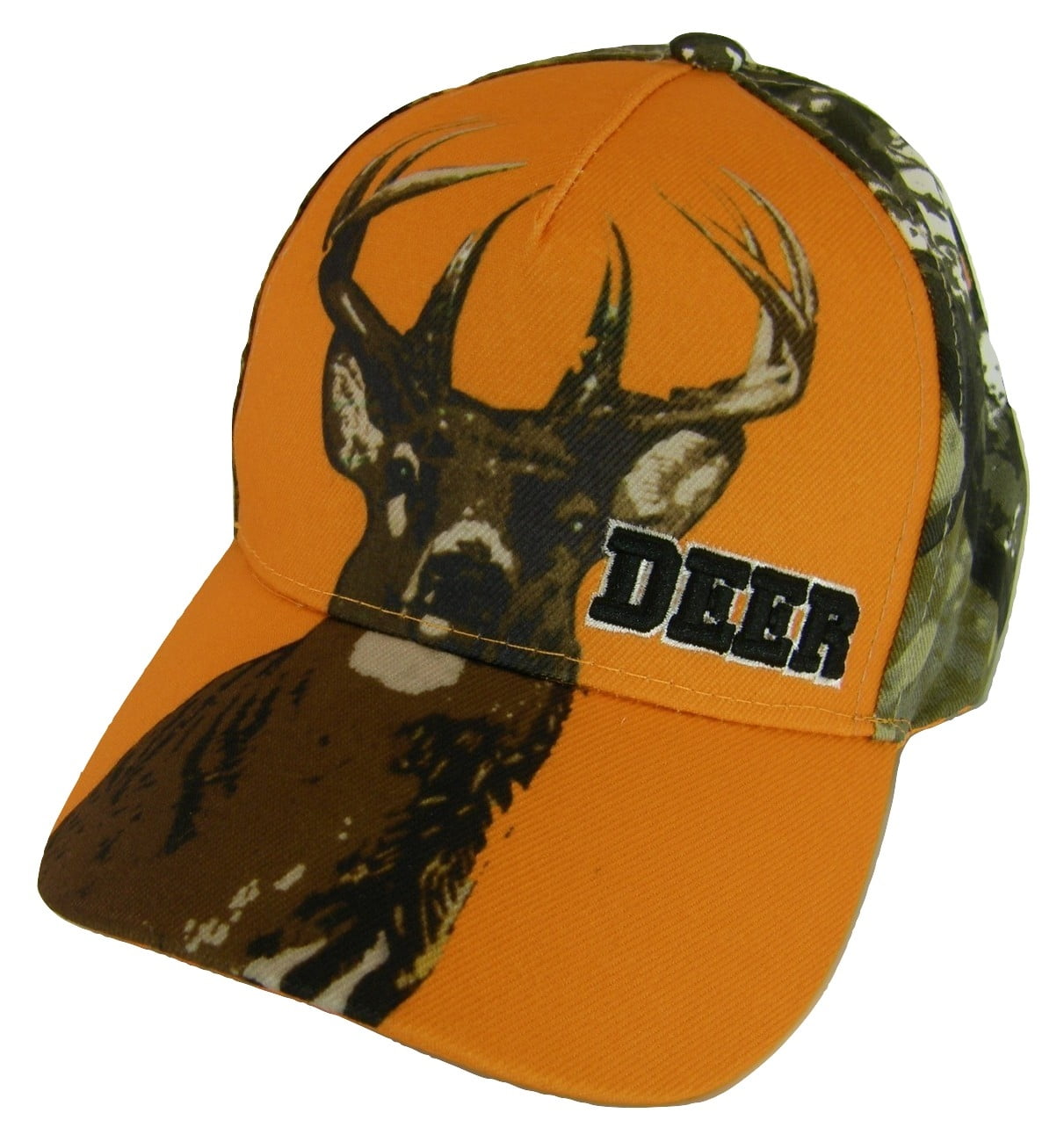 Deer Silhouette Men's Adjustable Camouflage Baseball Cap (Orange ...