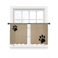 Black Dog Paws Prints Chiffon Sheer Curtains 45 Inches Long Farm Animal ...
