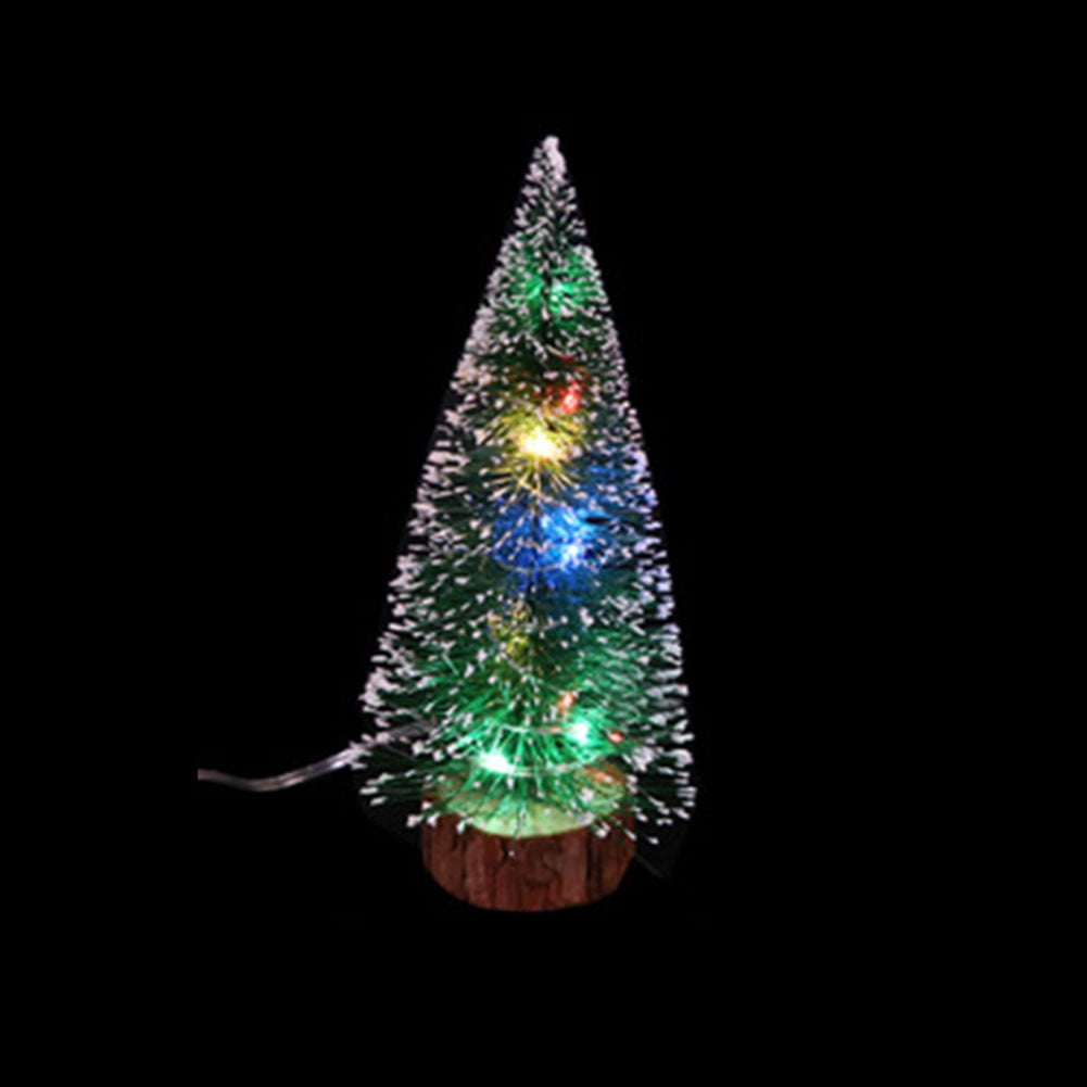 Mini Desktop Luminous Artificial Christmas Tree with LED Lamps Craft ...