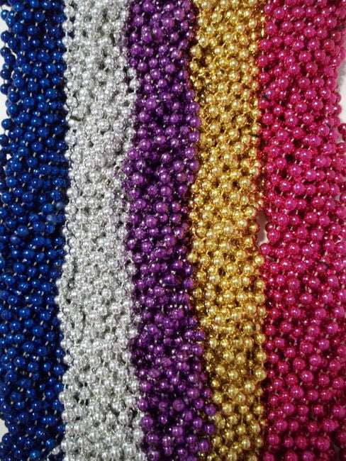 60 Spring Break Mardi Gras Beads Party Favors Metallic Necklaces 5 ...