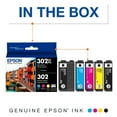 Epson 302 Genuine High-Capacity Black & Standard Color Ink Cartridge ...