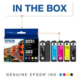 Epson 302 Genuine High-Capacity Black & Standard Color Ink Cartridge ...