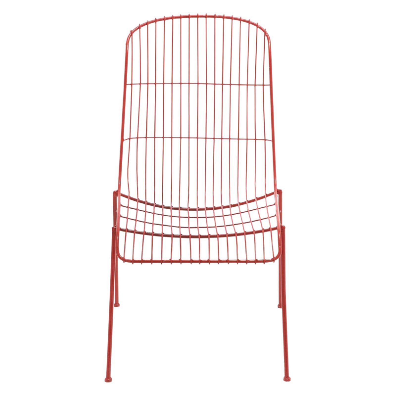 Decmode Modern 37 Inch Red Metal Mesh Chairs with Backrests - Set of 4 ...