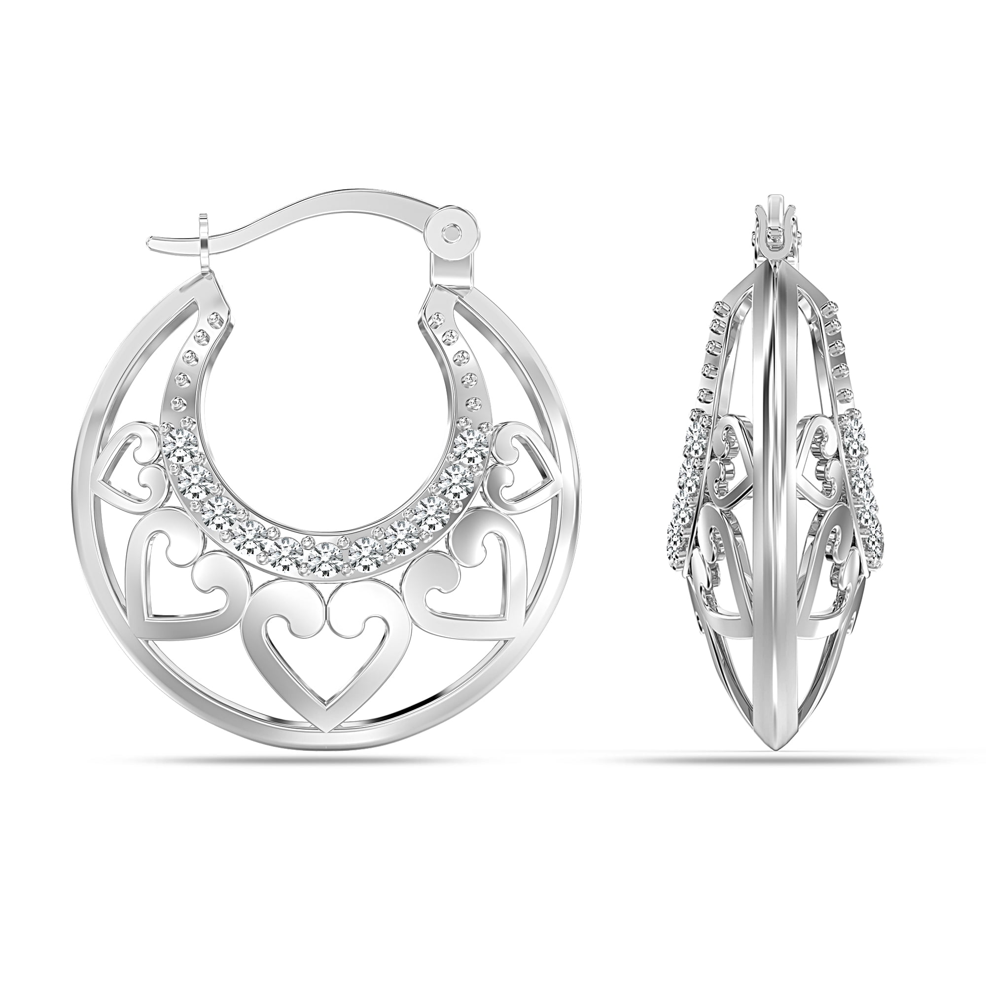 LeCalla 925 Sterling Silver Hypoallergenic Antique Click Top Filigree Hoop Earrings Jewelry for ...