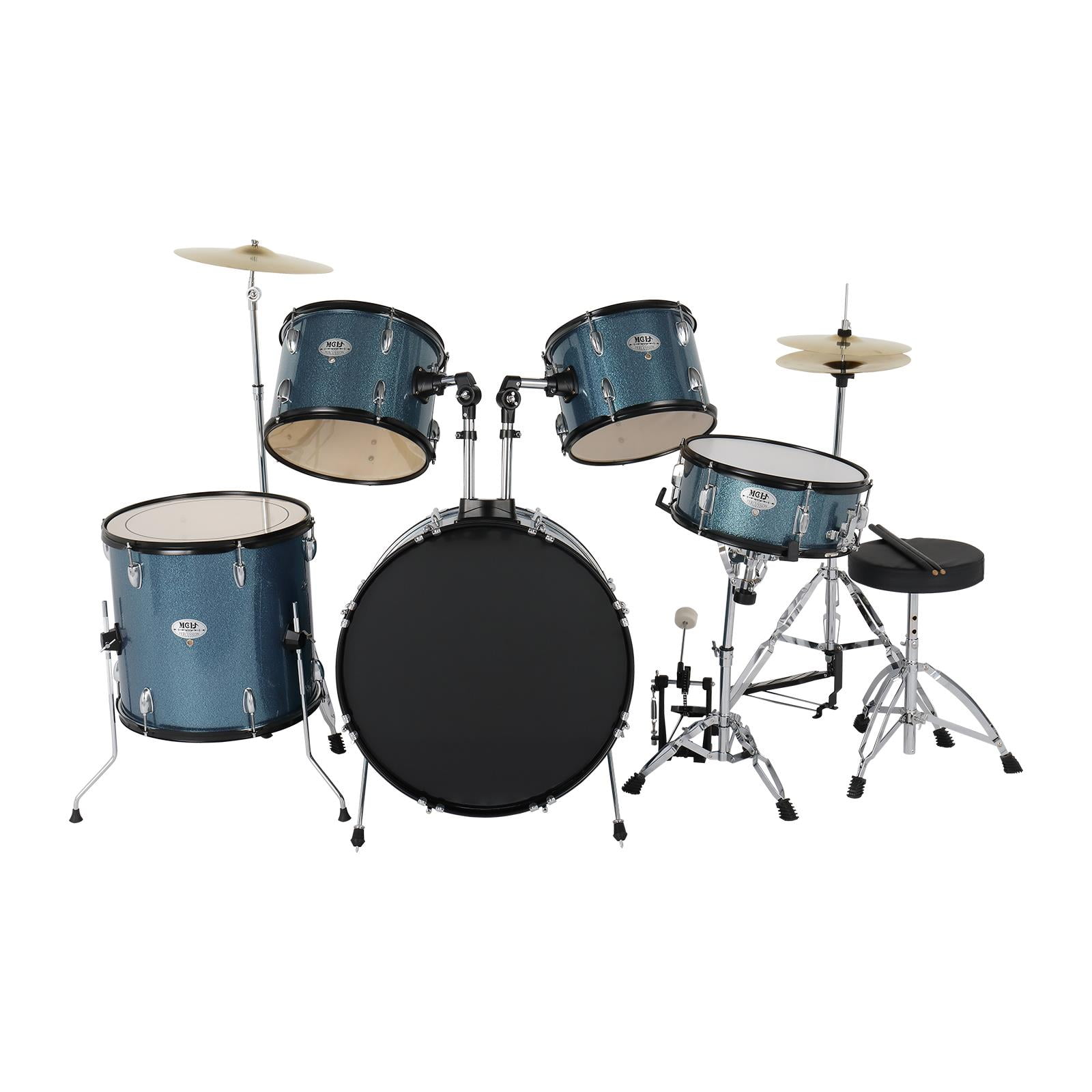 MCH 22 inch Drum Kit for Adults Beginner with Pedal Cymbals Stands ...