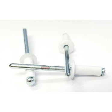 Mill 3/16" Rivet Large Flange Aluminum Head Steel Mandrel Blind Pop ...