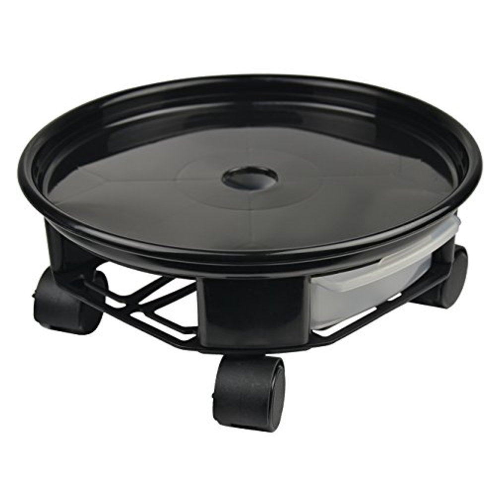 LUXEHOME Natural Resin Plant Caddy Round Plant Dolly with Universal ...