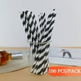 100 Count Paper Straws, Disposable Drinking Straws for Beverages, Thick ...