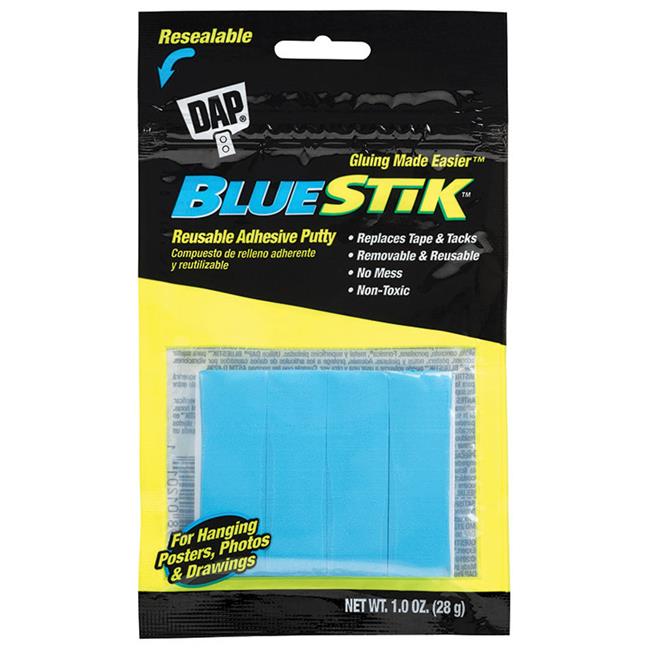 DAP BlueStik Reusable Adhesive Putty, 1 oz. Per Pack, 12 Packs ...