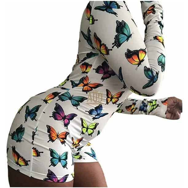 Femme Combishort Pyjama Sexy Combinaison et Body Moulant Manches ...