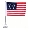 Suction Cup Car Flag Pole Mount, Chrome Metal Flagpole with Polyester ...