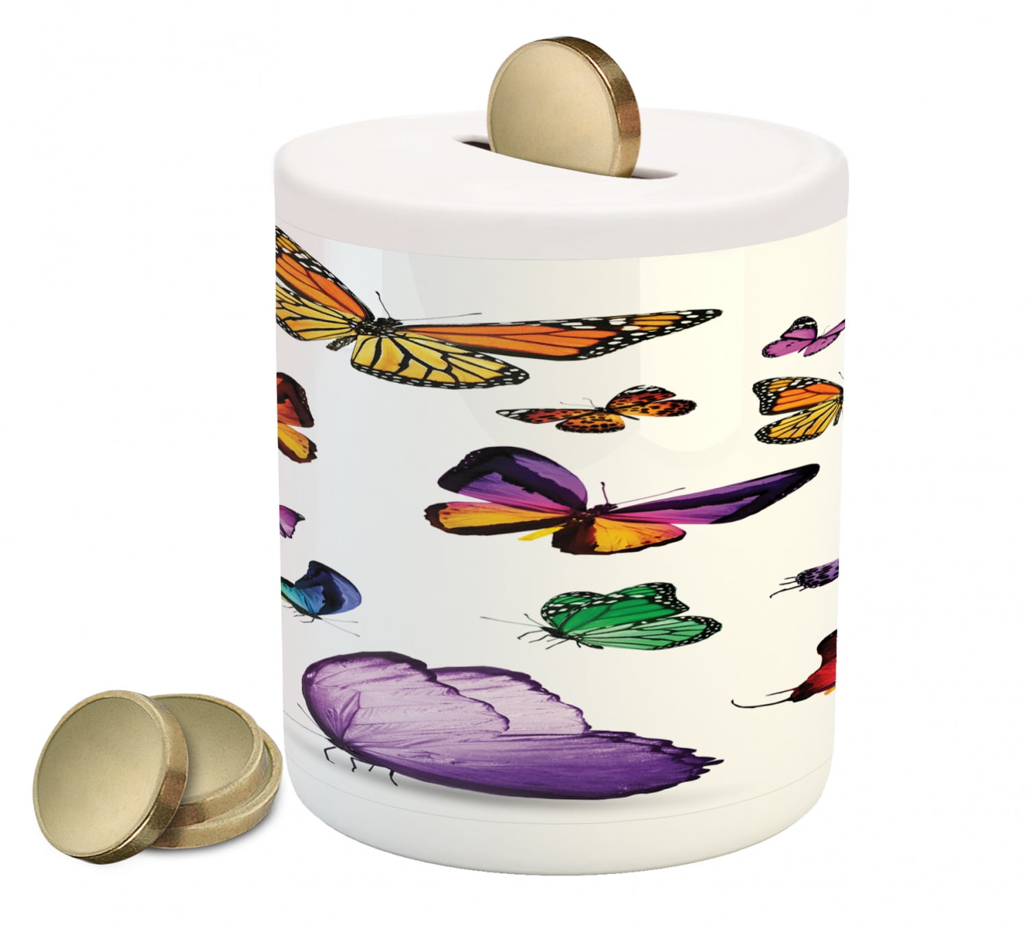 Butterfly Piggy Bank, Arrangement of Different Colored Flying ...