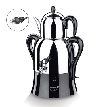 Electric Samovar Tea Maker, Stainless Steel and Porcelain, 6 Liter ...