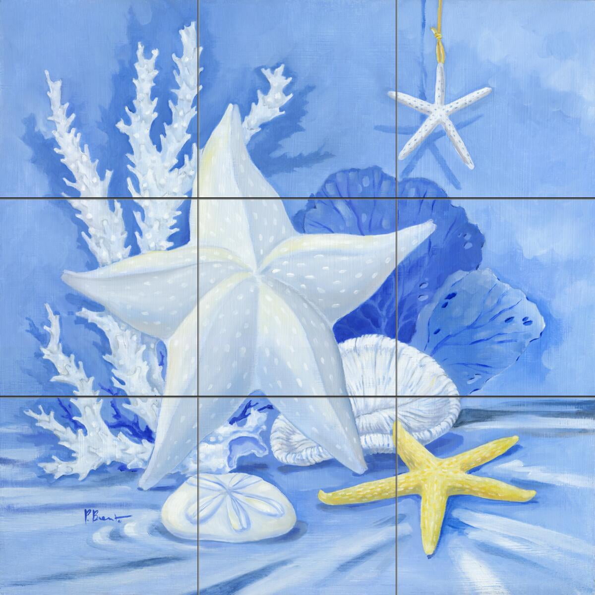 Tile Mural Bathroom Backsplash - Sea Star 1 - by Paul Brent - Walmart.com