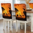 Desert Sunset Chair Back Covers Set of 8, Lion Elephant Tree Giraffe ...