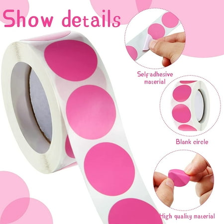 3000 Pieces 6 Rolls Round Removable Color-Code Dot Stickers Circle Dots ...