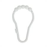 Mainstays Bathroom Plastic Roller Shower Curtain Rings, White, Set of ...