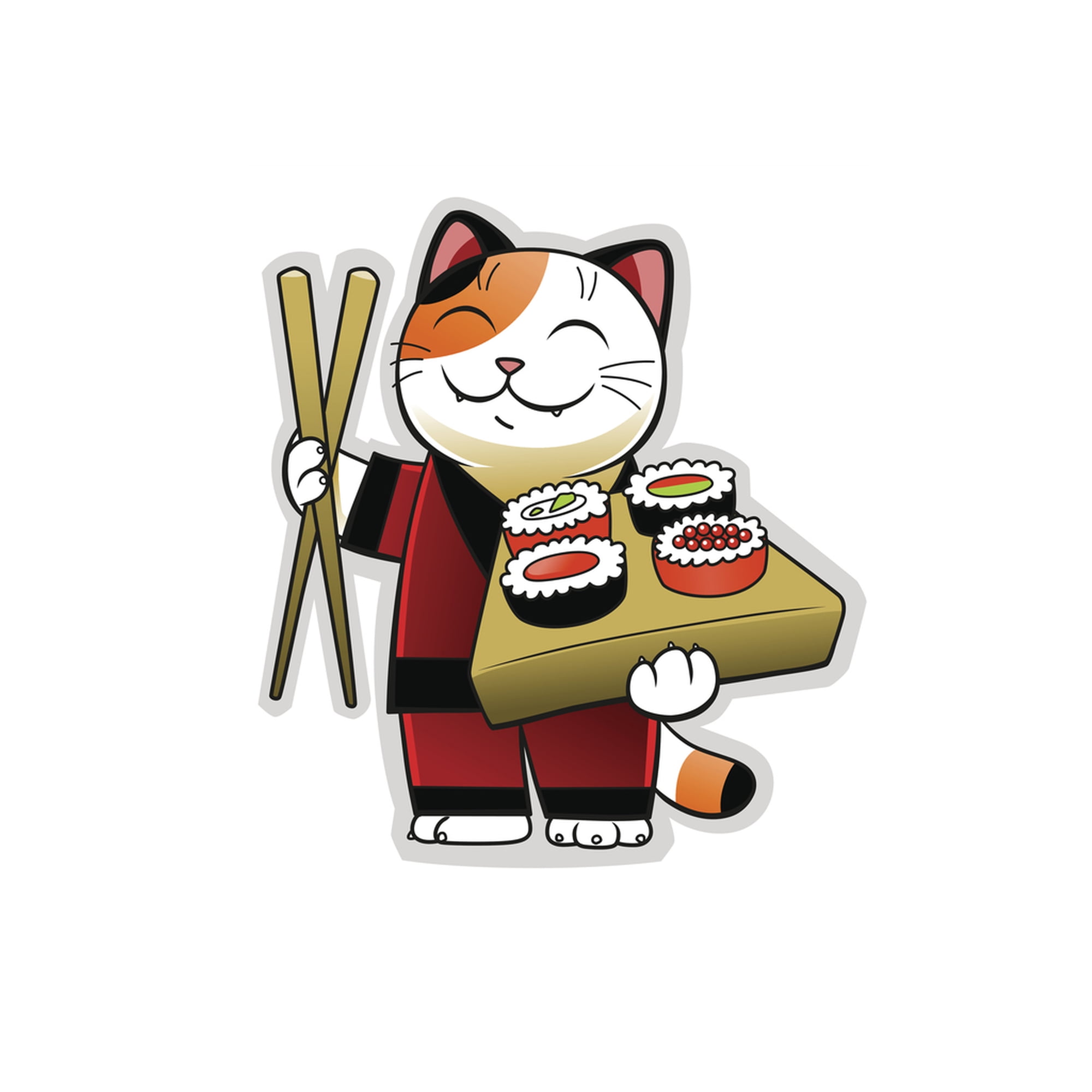 Cat With Sushi Poster