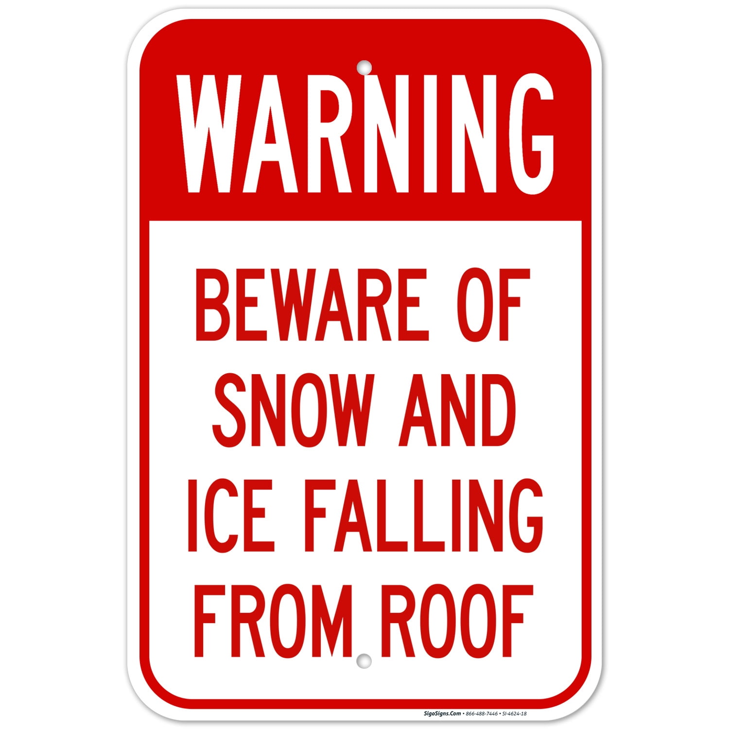 Beware Of Snow And Ice Falling From Roof Sign, OSHA Warning Sign ...