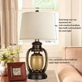 PARTPHONER Oatmeal Rustic Farmhouse Table Lamps Set of 2, USB Ports ...