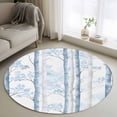 3.3ft Round Rug Blue Grey Branches Area Rugs for Living Room Bedroom ...