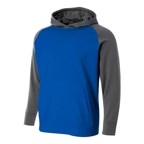 A4 - A4 Apparel NB4234 Big Boys Color Block Tech Fleece Hoodie - Royal ...