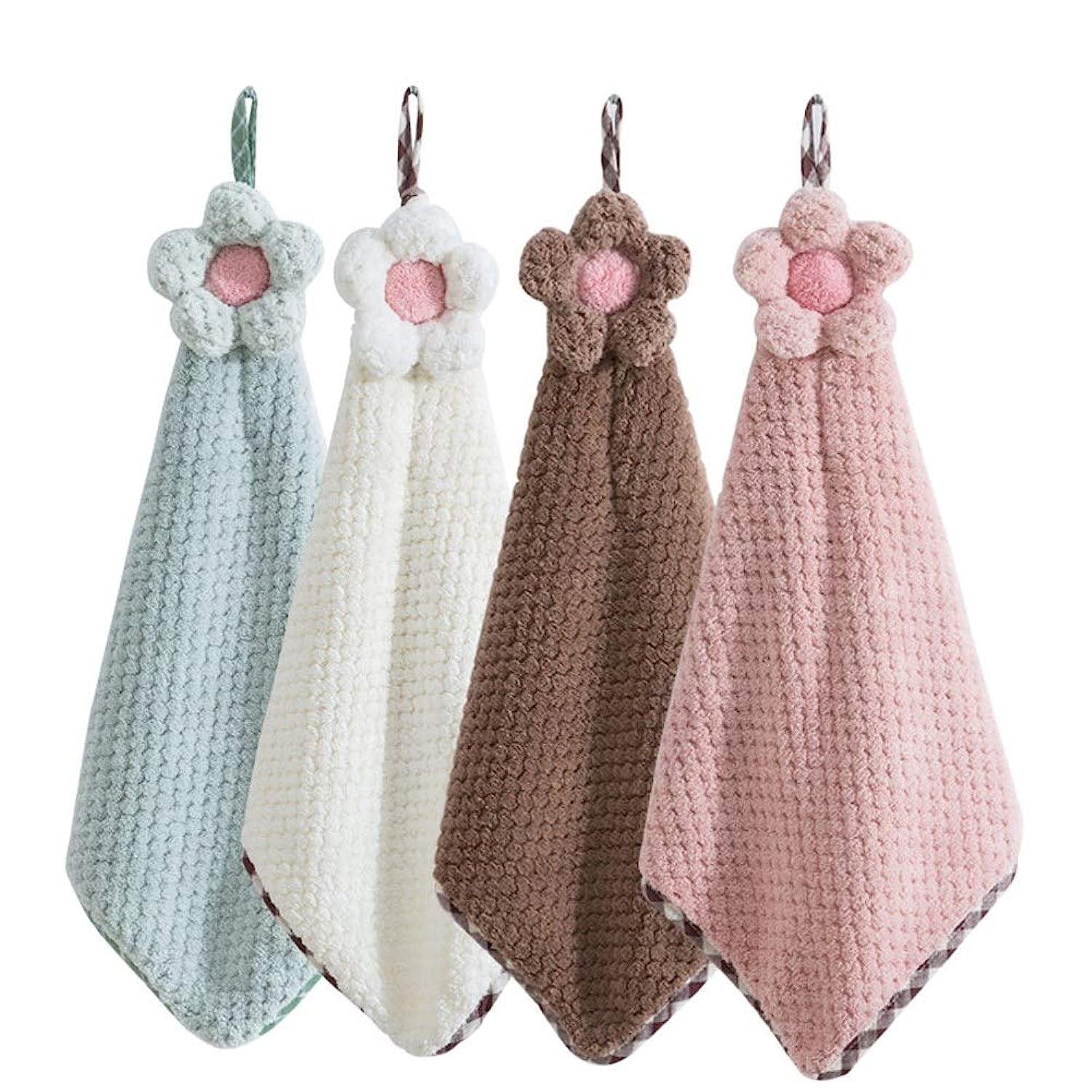 4Pack Holzlrgus Microfiber Hand Towels, Kitchen Hand Towels with Loop ...