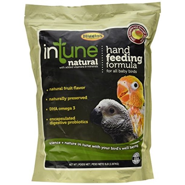 Higgins Intune Natural Hand Feeding Regular Formula Bird Food, 5 Lb ...