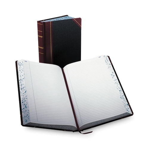 "Account Record Book, Record-Style Rule, Black/red/gold Cover, 13.75 X ...