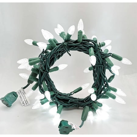 C3 Christmas Lights 50 LED Commercial Grade LED , 120V UL, 17FT Green ...