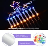 Starry Changing Colorful LED Waterfall Cone Tree Light with Star Finial ...