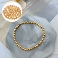 60Pcs Rack Plating Brass Beads Long-Lasting Plated Round Real 14K Gold ...