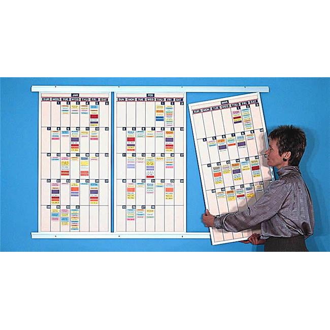 Magna Visual CBK-4818 48 x 18 in. Modular Calender 3 Panel Board Kit ...