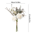 Tuscom 6 Color Artificial Rose Hand Tied Bouquet Dried Branch Faux ...