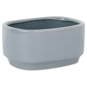 Parlora Crossed Diagonal Pattern Straight Side Ceramic Pot, Green ...