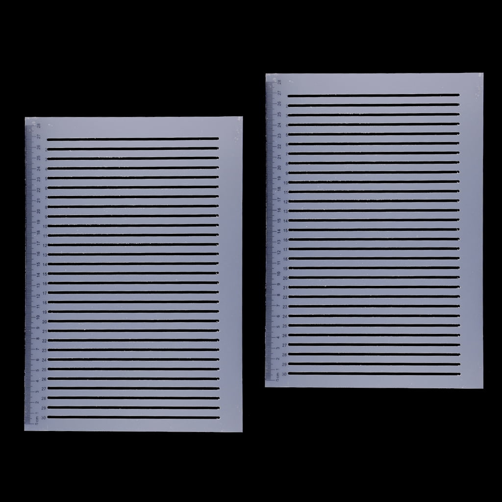 2x Transparent Durable Straight Measuring Ruler Set 28cm Scale for ...