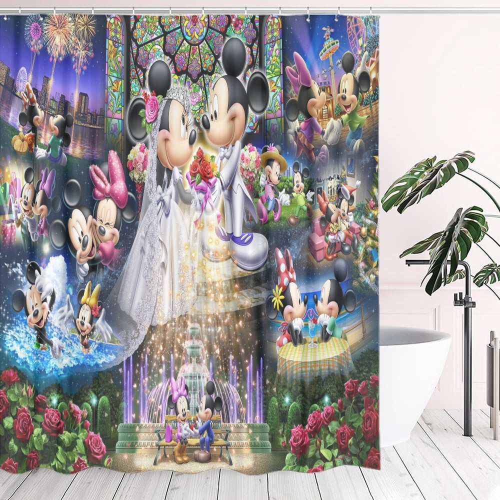 3d Print Mickey Mouse Shower Curtain Design 35x72 Inch Bathroom Decor