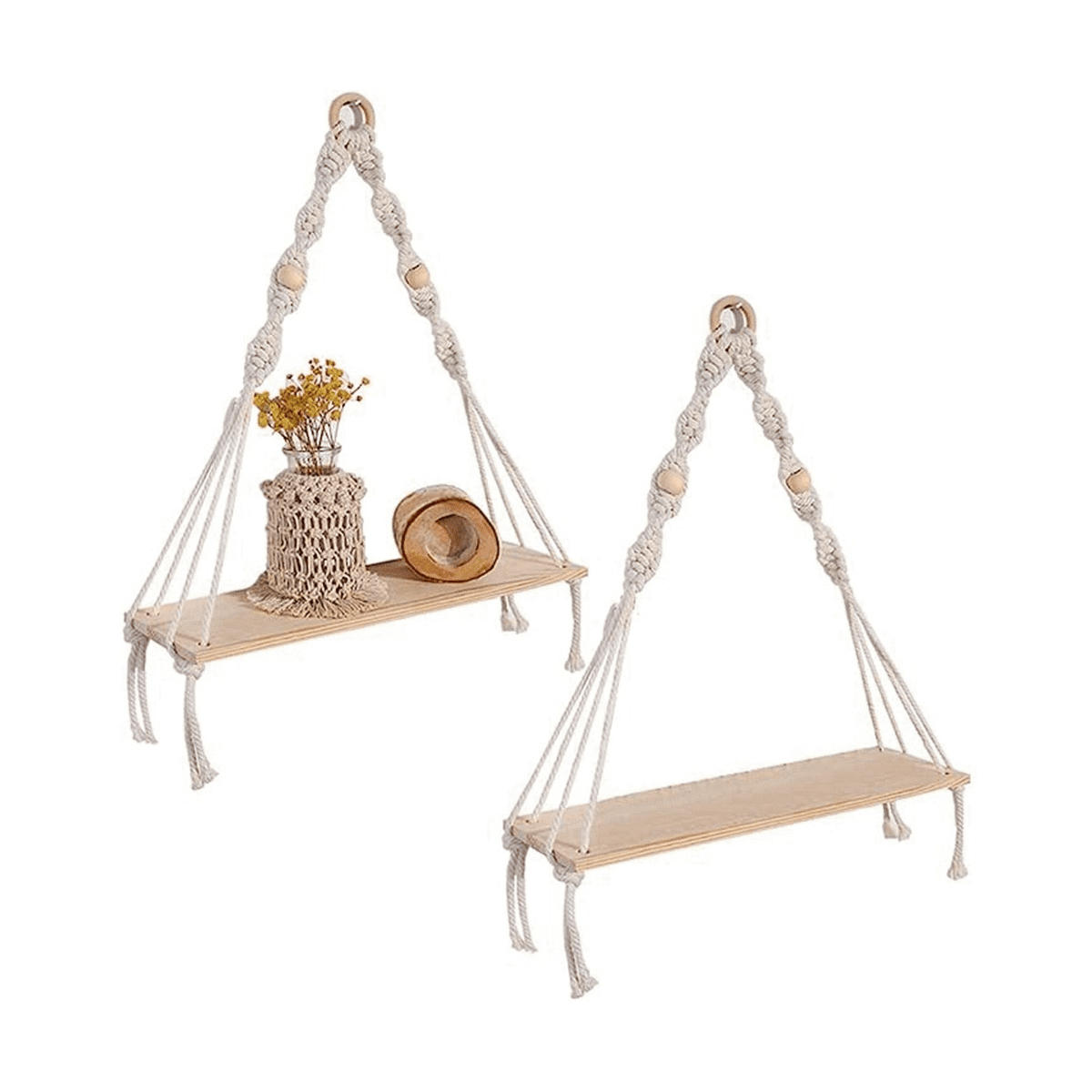 Click here for Unbranded Wall Hanging Shelf boho Shelves With Woo... prices