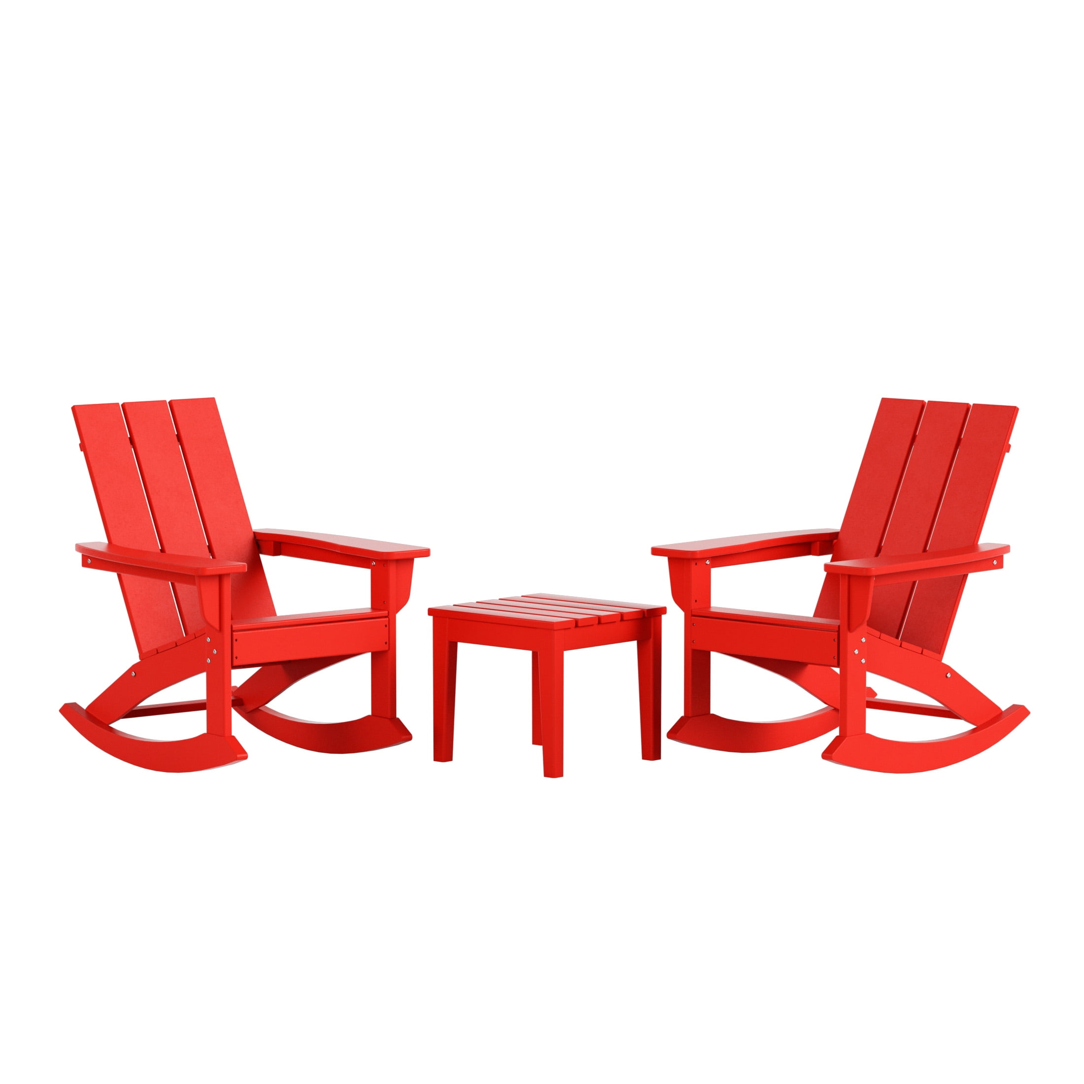 Westintrends Ashore 3 Piece Patio Rocking Chair Set All Weather Poly