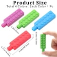 4Pcs 4 Colors Pencil Caps Rectangle Building Block Rectangle 65.5x19 ...