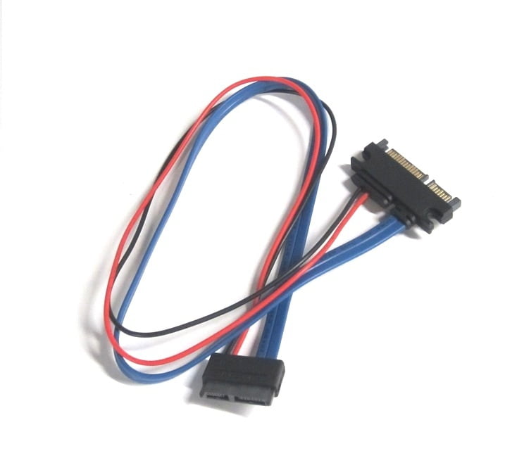 Slimline 13 pin SATA Female to 22 Pin SATA Male Cable Adapter – 20 ...
