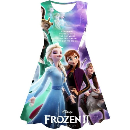 Disney Frozen Girls Elsa Princesse Robe Enfants Costume 3D Frozen ...