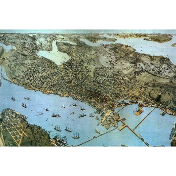Antique Maps Poster #3 27inx40in for any room 27x40 Multi-Color Square ...