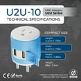 OREI India, Nepal, Maldives Travel Plug Adapter with Dual USB - USA ...