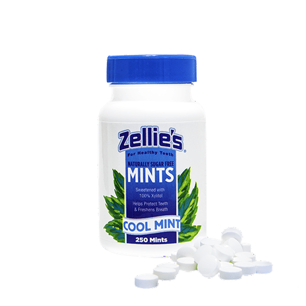 Zellie's Cool Mint Xylitol Mints Jar 250 Ct - Walmart.com