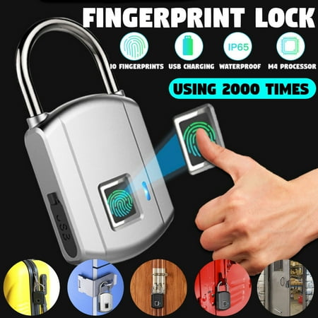Smart Fingerprint Padlock Biometric Recognizer Anti-theft Finger Print ...